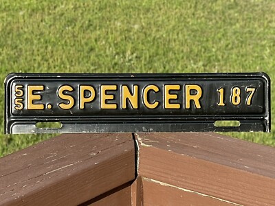 East Spencer North Carolina License Plate 1955 #187 NC City Plate | eBay