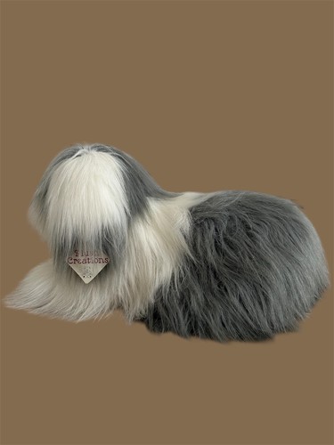 Plush Creations Sheldon Sheepdog Dog White Gray Stuffed Animal Toy | eBay