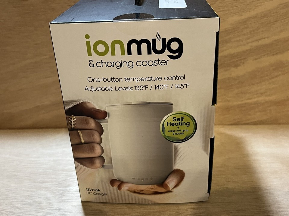 12oz Ion Mug with Charging Coaster & LED Temperature Indicator NEW ...