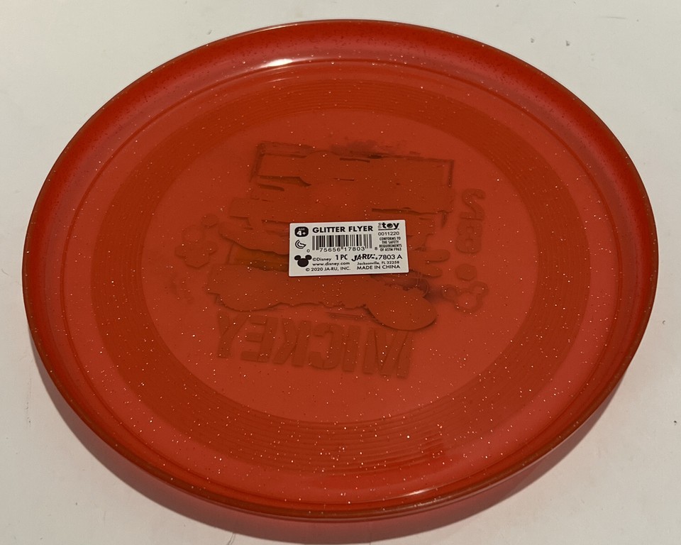 DISNEY MICKEY MOUSE FLYING DISK 9" Dia. Red w/ Glitter Party Favor | eBay
