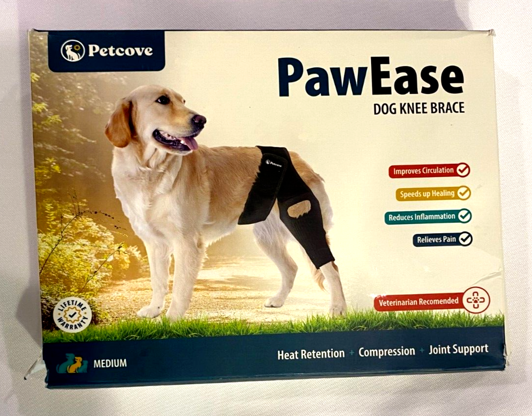 PetCove PawEase Dog Leg Knee Brace Medium Black Front/Rear Legs Damaged ...