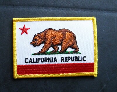 US STATE OF CALIFORNIA EMBROIDERED RECTANGLE PATCH 2.25 X 3.25 INCHES ...
