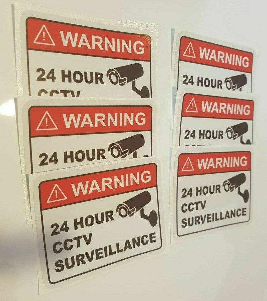Warning Stickers Security camera surveillance warning-CCTV 12-pack | eBay