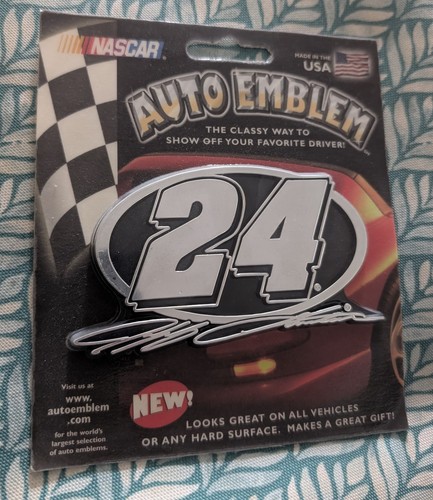 Jeff Gordon NASCAR Auto Emblem Made In USA Chrome #24 | eBay
