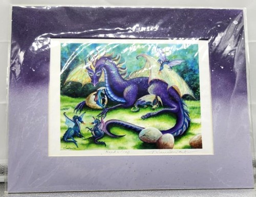 Mishell Swartwout Need A Nap Dragon Fantasy Art Print Purple Mat Fairy Print | eBay