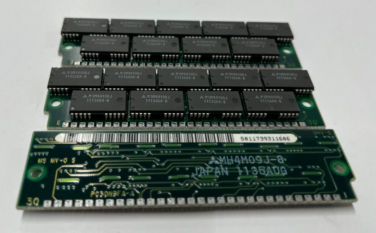 Lot of 3 Sun 501-1739 4MB 30-Pin SIMM Memory for SPARC 1/1+/2/IPC | eBay
