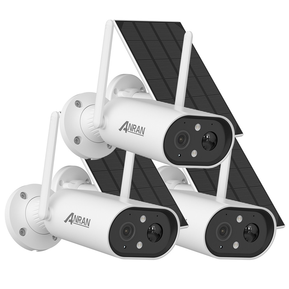 ANRAN Security Camera Solar Wireless WIFI 3MP CCTV Audio Night Vision ...