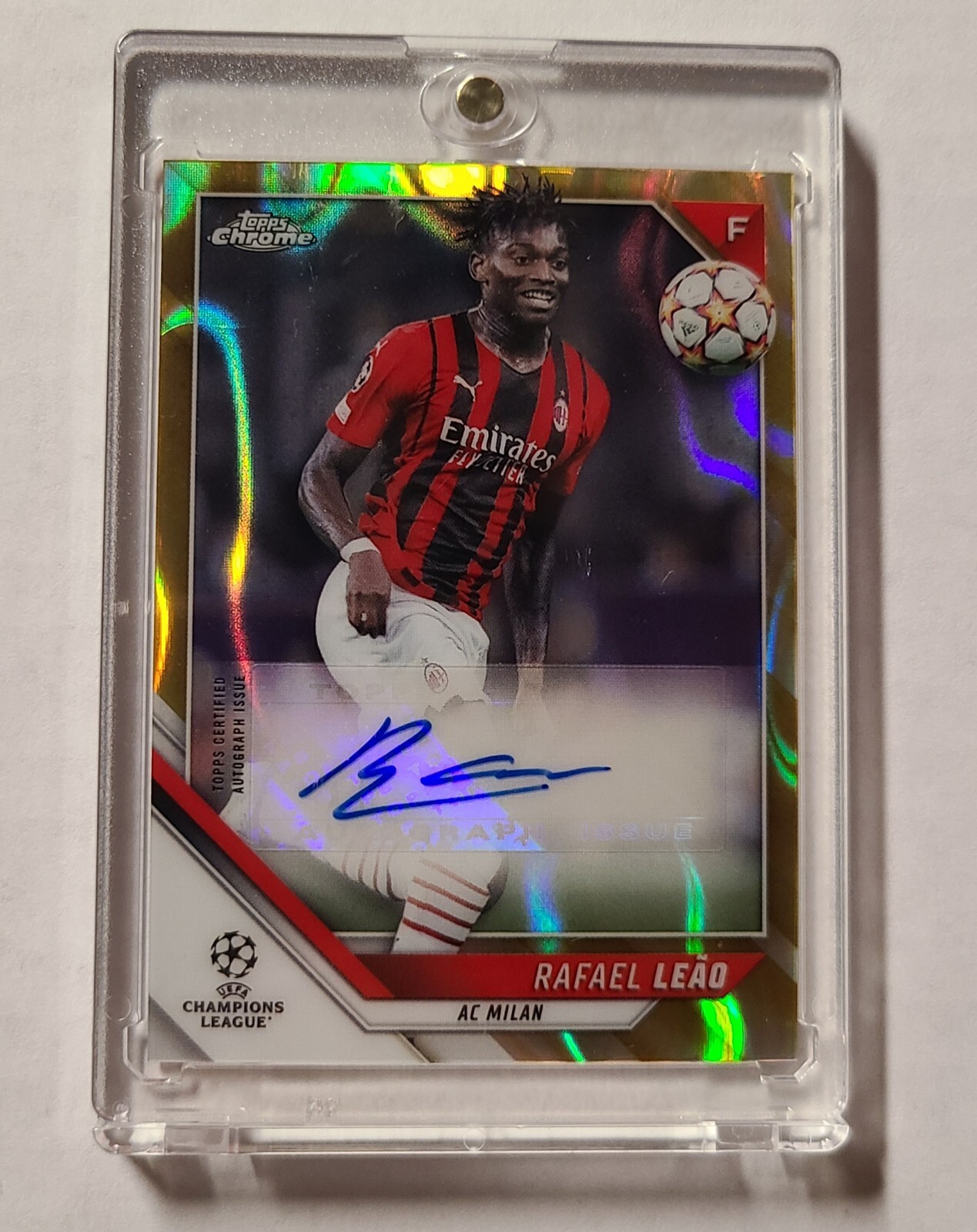 2021-22 Topps Chrome Uefa Soccer Rafael Leao Gold Lava Auto SSP | eBay