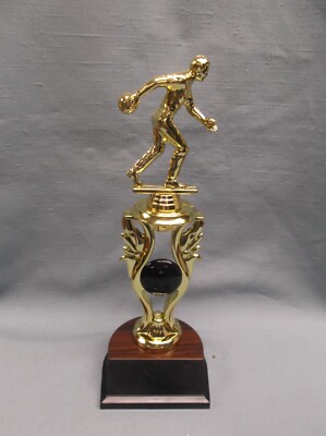 BOWLING male theme riser ball trophy award weighted base | eBay