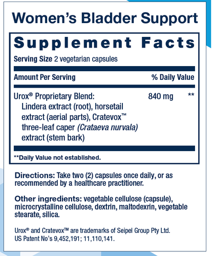 Life Extension Women Bladder Support 60Caps Urox/Cravetox/Lindera Non ...
