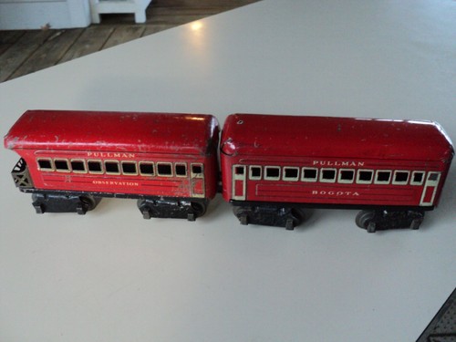 Super Rare! Marx Train 6" red passenger cars with open windows. | eBay