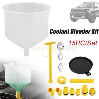 Radiator Coolant Filling Funnel Kit Spill Proof Cooling Fluid Bleeder ...