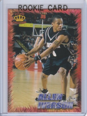 ALLEN IVERSON ROOKIE CARD 1996 Basketball Pacific CROWN COLLECTION ...