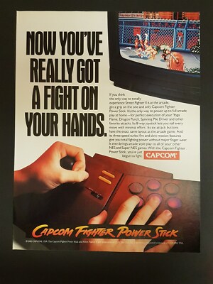 Capcom Fighter Power Stick Super Nintendo Print Ad Original Art 8.40x10 ...