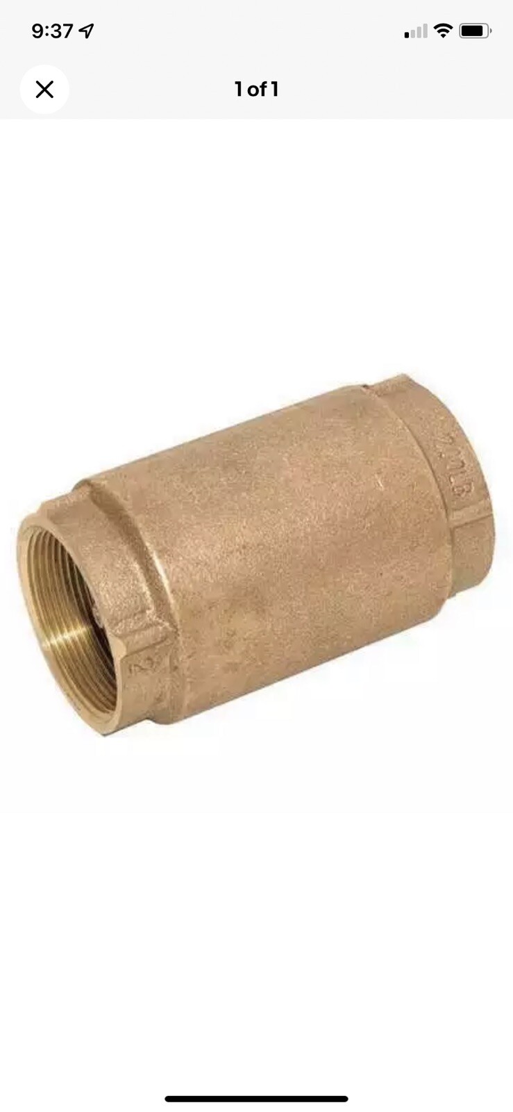 Zoro Select 6Ajy4 1-1/4" Npt Bronze Spring Check Valve | eBay