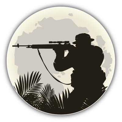 Soldier In Action Car Bumper Sticker Decal 5'' x 5'' | eBay