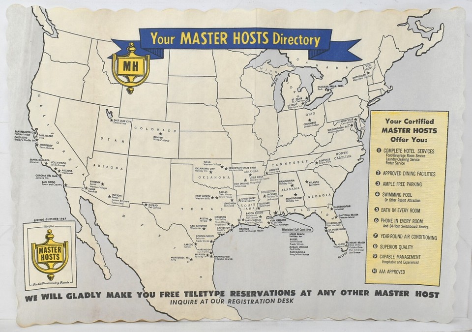 1980s MH Master Hosts Hotel Restaurant San Francisco Mateo Monterey ...