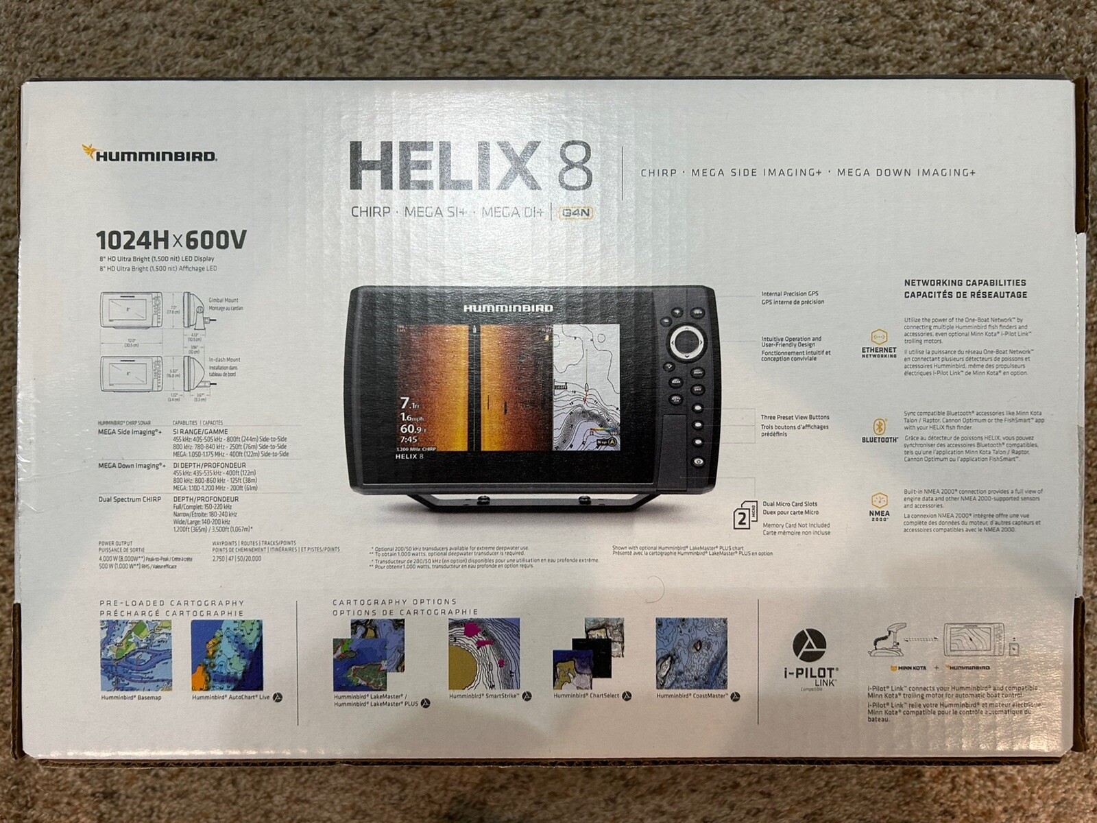 Humminbird Helix 8 CHIRP MEGA SI+ GPS G4N Fishfinder - 411350-1 for ...