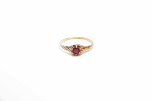 Antique Ruby Solitaire 10K Yellow Gold Ring Size 8.75 | eBay