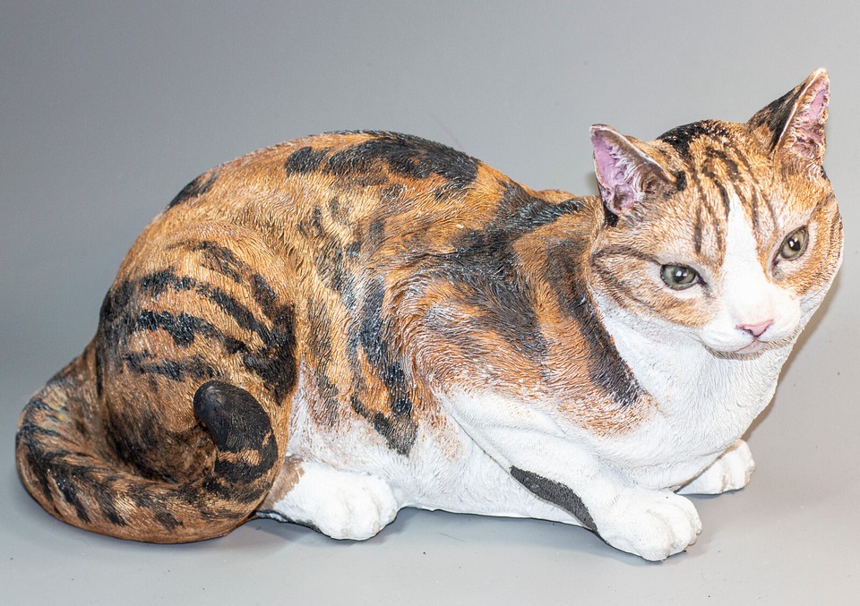 Unique Urn Calico Cat Ashes Memorial Statue Pet Loss Grave Decor ...