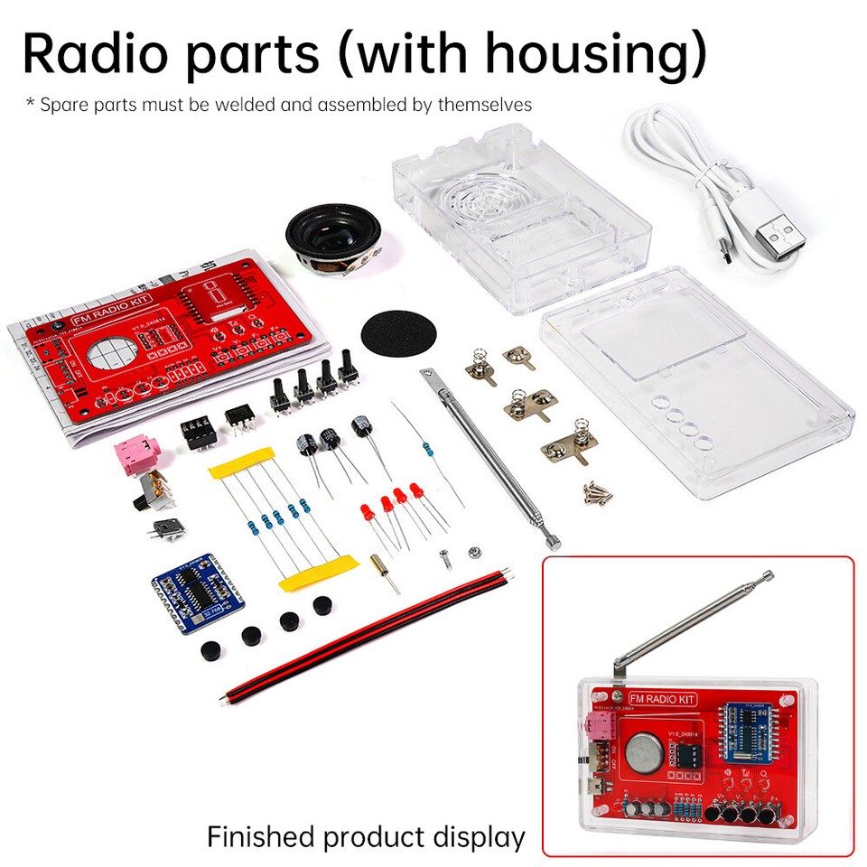 DIY Digital RDA5807 FM Radio Electronic Kit 87-108MHZ DIY Soldering ...