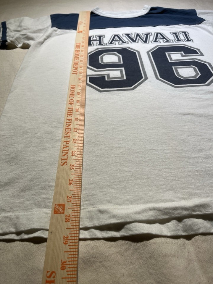 Vintage Hawaii 96 T-Shirt Jersey Style Color Block Ringer Single Stitch ...
