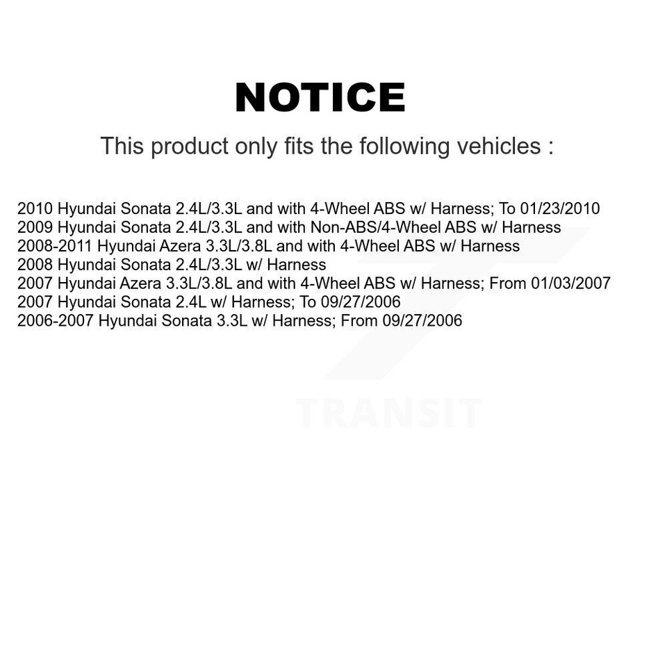 Rear Right ABS Wheel Speed Sensor For Hyundai Sonata Azera SEN-2ABS0377 ...