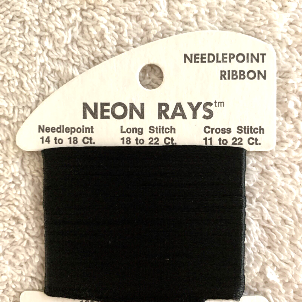 Rainbow Gallery Neon Rays Needlepoint Ribbon Rayon 1 Card 10 yards N 01 ...