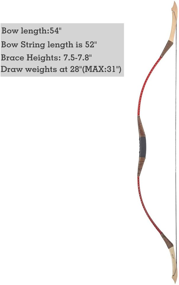 30-60Lbs Handmade Traditional Snakeskin Pattern Mongolia Longbow ...