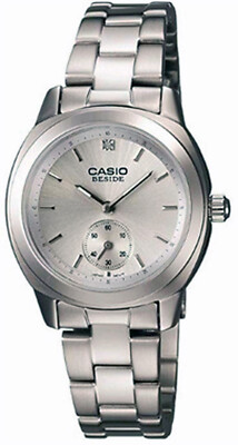 Casio Beside BEL114D-7A Ladies White Dial Stainless Steel Dress Watch ...