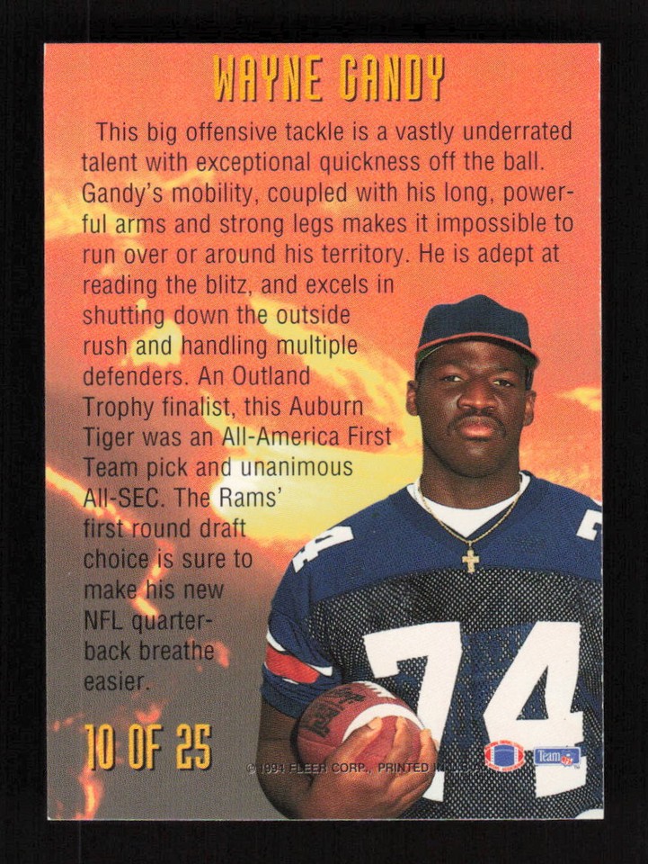 1994 Fleer Wayne Gandy NFL Prospects #10 | eBay