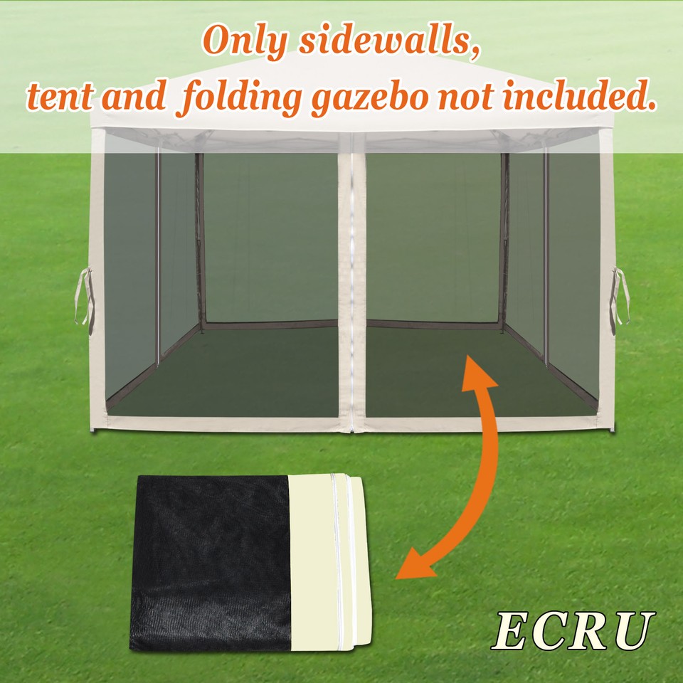 4 pack Canopy Side Panels for 10'x10' Pop Up Tent Gazebo House Mesh ...