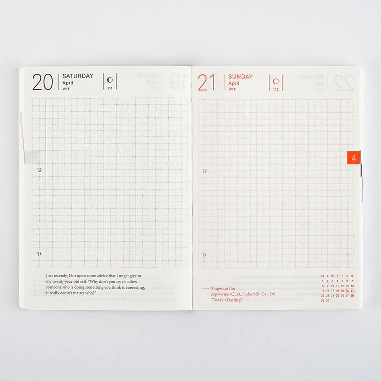 Hobonichi Techo 2024 English Planner Book (January Start) A6 Daily ...