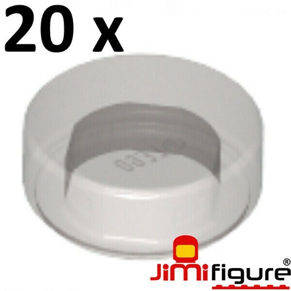 NEW 20 x LEGO Flat Tile 1x1 Round With Groove Transparent Black 98138 ...