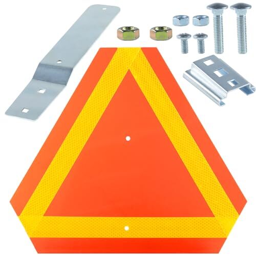 Slow Moving Vehicle Triangle Sign Mounting Kit with Visibility Slow ...