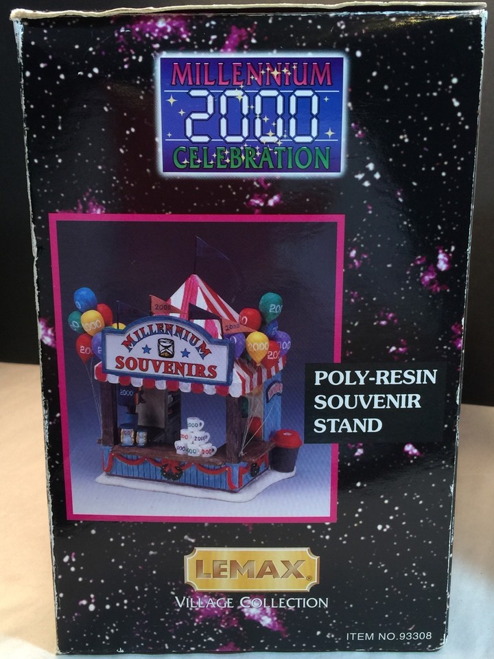Lemax Village Collection 2000 Poly Resin Millennium Souvenir Stand ...