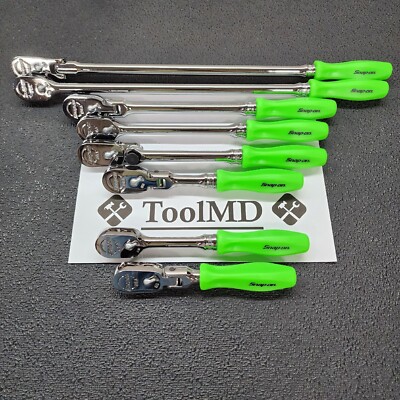 Snap-on Tools NEW 8pc GREEN Hard Handle 3/8" Drive Fixed/Flex-Head ...