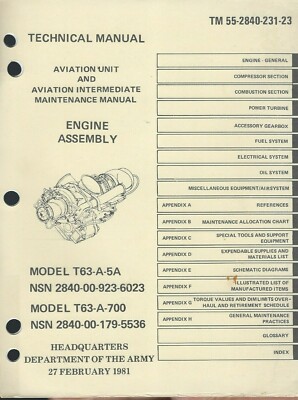 Historical book Engine Assembly, Models T63-A-5A & -A-700, OH-6A & OH ...