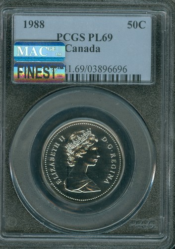 1988 CANADA 25 CENTS PCGS PL69 PQ MAC FINEST GRADED & SPOTLESS * | eBay