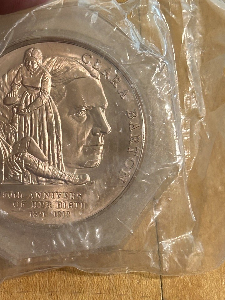 CLARA BARTON RED CROSS FOUNDER 150TH ANNIVERSARY BRONZE TOKEN COIN ...