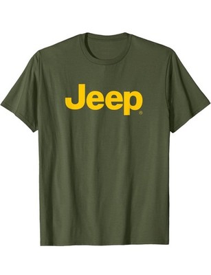 Jeep T-Shirt Men's Large Military green Short Sleeve Yellow Letters | eBay