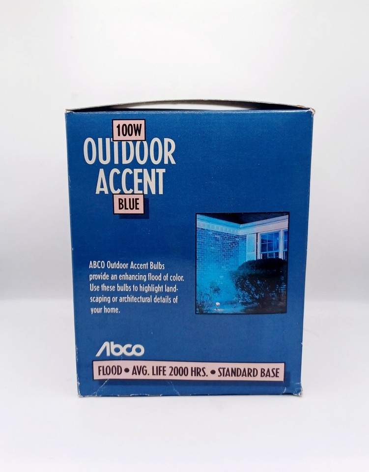 ABCO 100W Outdoor Accent Blue PAR-38 Standard Base, Flood, AVG 2,000 ...