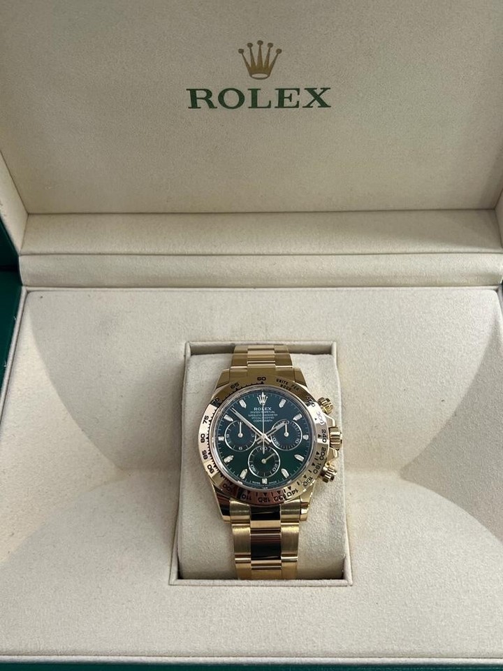 ROLEX Daytona “John Mayor” 18k Yellow Gold 116508 Green Dial Box ...