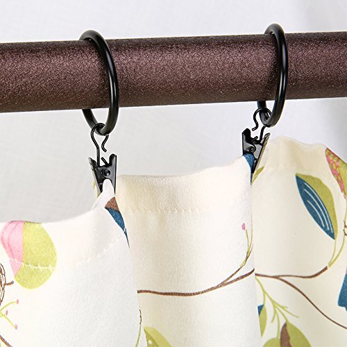 Extra Large Curtain Rings With Clips 10 Pack 2.5 Inch Xl Rustproof ...