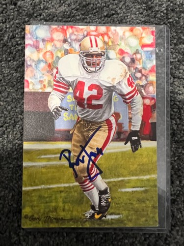 Ronnie Lott signed JSA COA Goal Line Art card nfl HOF San Francisco ...