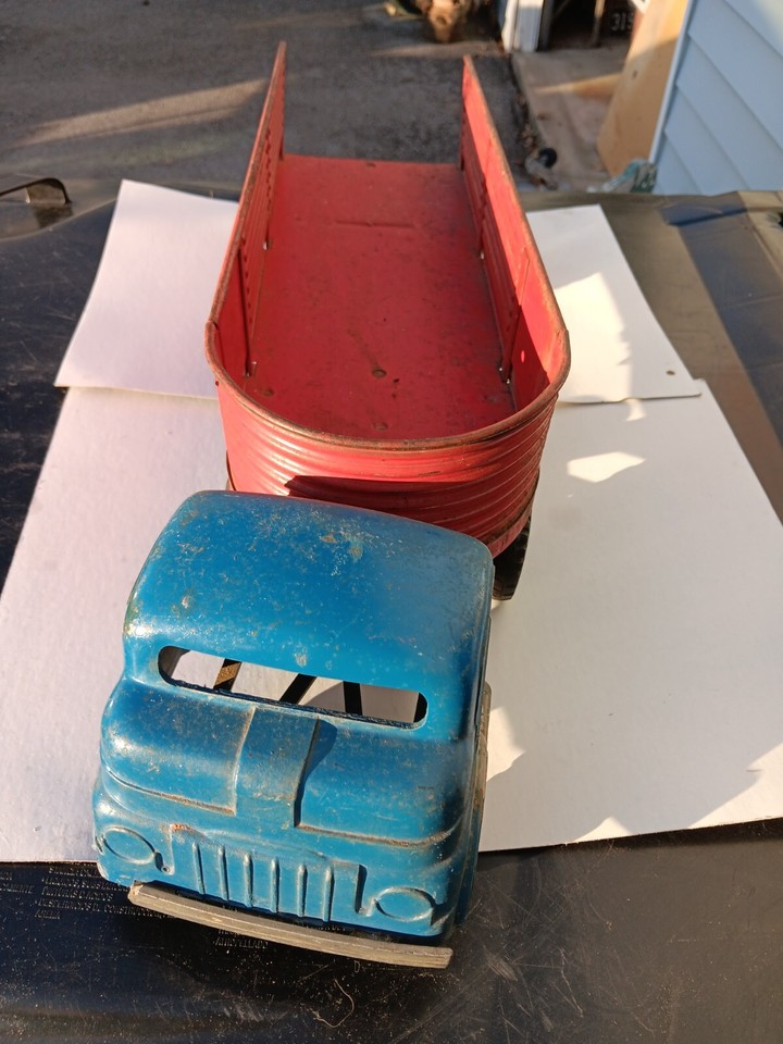 Vintage 1950's Structo Tractor Trailer Steel Cargo Company | eBay