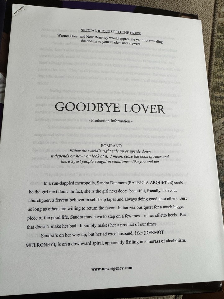 Goodbye Lover (1999) - Patricia Arquette and Don Johnson Rare Movie ...