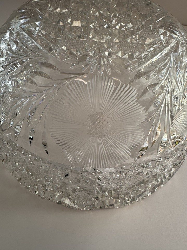 Antique American Brilliant Cut Glass Bowl • ABP Crystal Sawtooth Rim | eBay