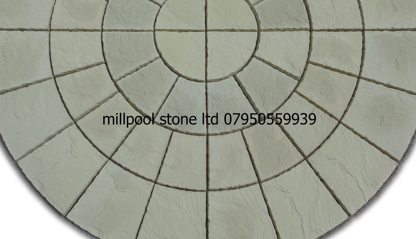 2.56M BUFF ROTUNDA CIRCLE PATIO PAVING SLABS STONE GARDEN (DELIVERY ...