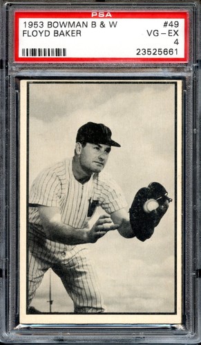 1953 Bowman - Black and White Floyd Baker #49 for sale online | eBay